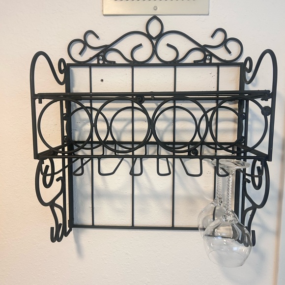 Wall Decor | French Black Wrought Iron Wall Wine Rack | Poshmark